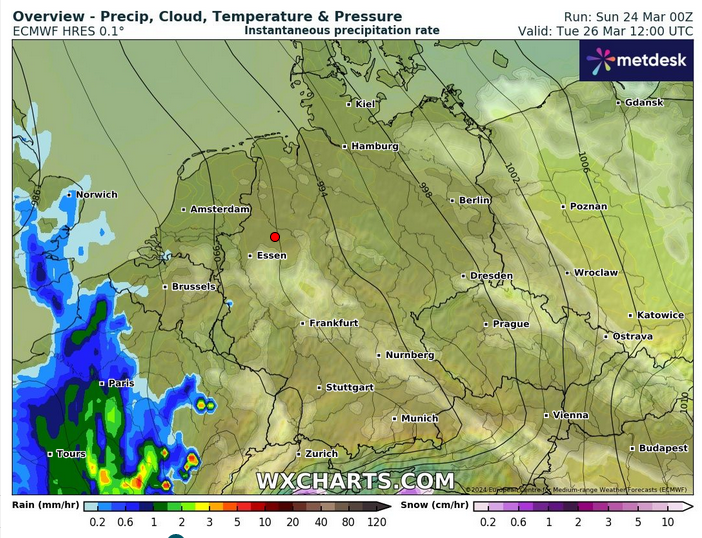 Das Regionalwetter am Montag, 25.03.2024